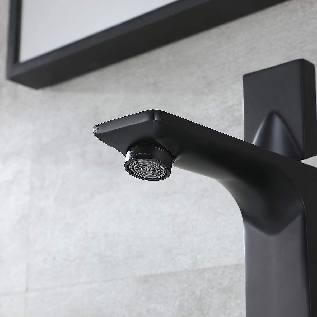 VAPSINT Tall Matte Black Bathroom Vessel Sink Faucet,Modern Single Handle Vessel Faucets Single Hole Vanity Mixer Bowl Tap Bathroom Sink Faucet with Water Hoses