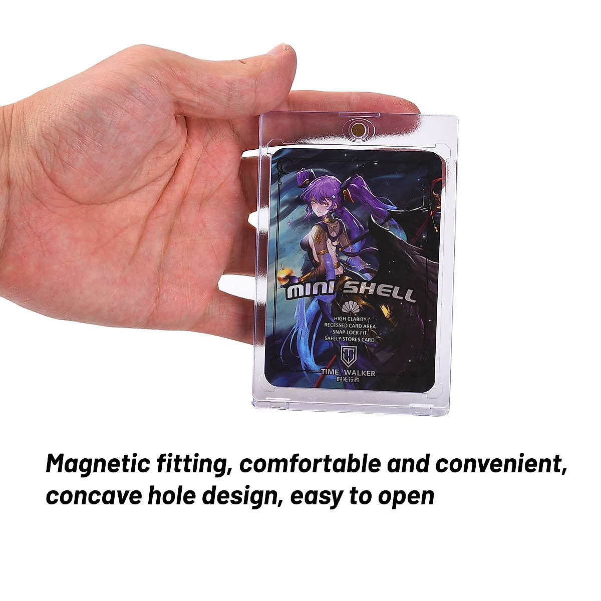 UTCTBC 35 PT Strong Magnetic Cards Sleeves 6 Card Brick + 1 Display Stand Clear Soft Pro Card Holder Fit Standard Trading Cards, Sports Cards,