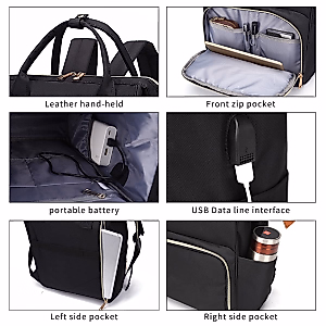 Sowaovut Laptop Backpack 15.6 Inch Casual Daypack Water Resistant Business Travel School Backpack for Women Student