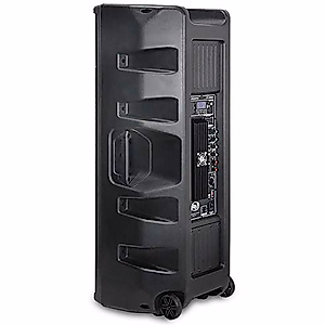 Dolphin SPX-280BT - Powerful DEEP BASS | Dual 15" Woofers, 6500W - Bluetooth Cabinet PA Speaker System with LED Light Show, Ground Shaker, Wireless Mic
