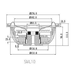 Sundown Audio SML-10-D2 10" 500W 2-Ohm Shallow Subwoofer