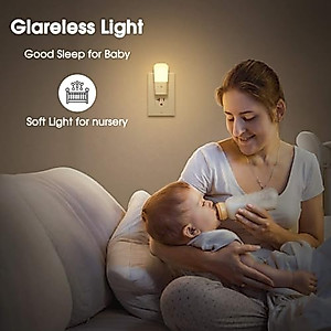 SZOKLED Night Lights Plug into Wall 2 Pack, Plug in Night Light with Dusk-to-Dawn Light Sensor, 3000K Soft White 0.3W, LED Nightlight for Bathroom