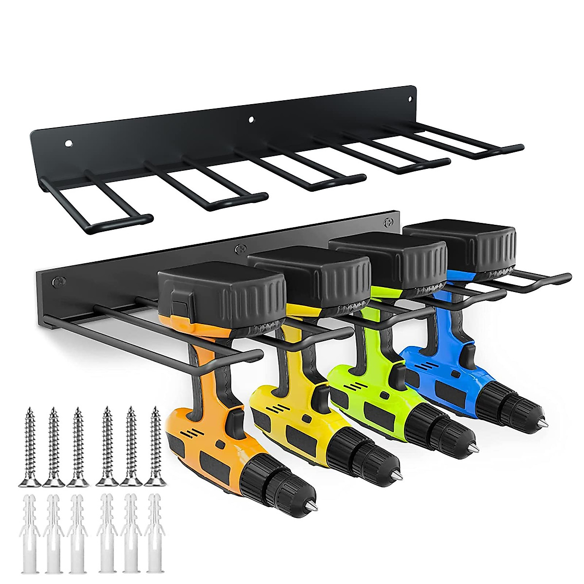 alitade Power Tool Organizer,2PCS Drill Holer Wall Mount Garage Power Tool Storage Rack for Handheld & Power Tools,Metal Drill Holder for Garage Warehouse Shed Shop