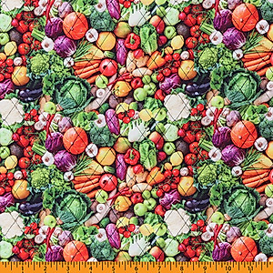 Mook Fabrics Double Faced Quilted Cotton (43'' Wide), Grey/Multi Cut by The Yard