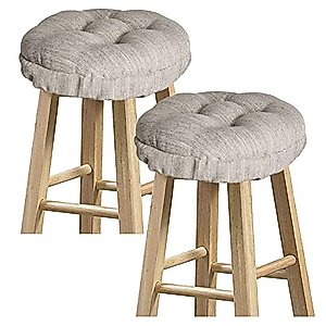 baibu Set of 2 Stool Covers Round, Super Soft Round Bar Stool Cushion Covers Seat Cushion - 2 Cushions Only (Beige, 14" (35 cm))