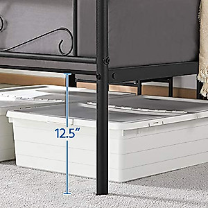 Yaheetech Twin Size Bed Frames/Metal Platform Bed with Headboard and Footboard/No Box Spring Needed/Easy Assembly, Black