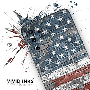 DesignSkinz Vintage USA Flag Protective Vinyl Decal Wrap Skin Cover Compatible with The Samsung Galaxy S20 (Screen Trim & Back Glass Skin)