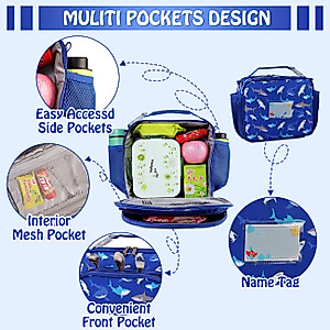 Large Kids Lunch Box, Insulated Lunch Bag for Girls Boys Teens Toddlers Cute School Lunch Tote with Shoulder Strap, VONXURY