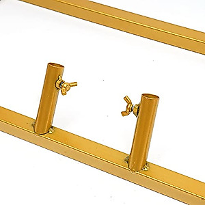 MANULOOT Metal Heart Balloon Arch Kit, Hexagon Arch Backdrop, Gold Metal Arch Backdrop Stand, Flower Stand Frame Wedding Props, Upgrade Backdrop Stand for Party Decor| US Stock (Hexagon A)