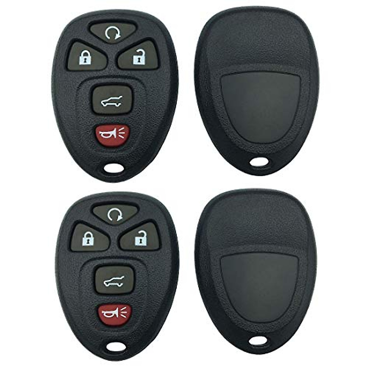 Replacement Keyless Entry Remote Key Fob Shell Case Fit For Suburban Tahoe Traverse/GMC Acadia Yukon/Cadillac Escalade SRX/Buick Enclave/Saturn Outlook 2007 2008 2009 2010 (Black Pack 2)