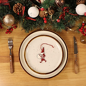 ONEMORE 30 oz Pasta Bowls and 8.5 inch Salad Plates Bundle - Microwave, Oven and Dishwasher Safe - White