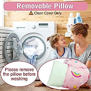 LIDEMA Toddler Nap Mat with Pillow and Blanket, Cozy and Durable Toddler Nap Mat for Daycare and Preschool, Travel and Camping, 22.1" x 55.1", Lightweight and Soft Sleeping Bags for Kids - Pink