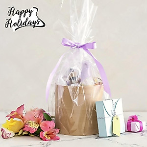 mioule Shrink Wrap Bags for Gift Baskets, 10Pcs 16x24 Inches Cellophane Heat Shrink Plastic Wrap Bags for Gift Baskets for Christmas, Valentines Day，Holiday, Easter, Birthday, and Any Occasion