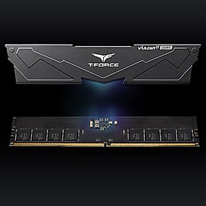 TEAMGROUP T-Force Vulcan Alpha DDR5 Ram 32GB Kit (2x16GB) 6000MHz (PC5-48000) CL38 Desktop Memory Module Ram (Black) AMD Optimized Memory - FLABD532G6000HC38ADC01