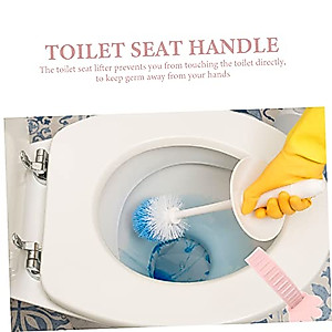 ASAKKURA 10pcs Toilet Lid Lifter Toilet Riser Seat Toilet Handle Toilet Seats Cover Toilet Seat Bidet Toilet Seat Toilet Seats Lifter Sticky Furniture Knob Toilet Seats Handle Pink