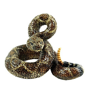 Michael Carr Designs Western Diamondback Rattlesnake L - Outdoor Snake Figurine for gardens, patios and lawns (80057),Brown