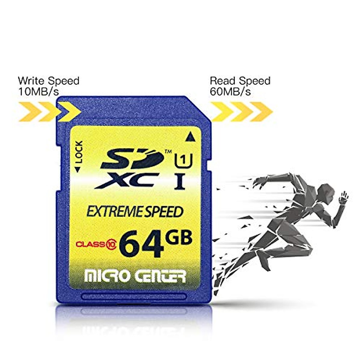 64GB SD Card Class 10 SDXC Flash Memory Card Full Size SD Chip USH-I U1 Trail Camera Memory Card by Micro Center (2 Pack)