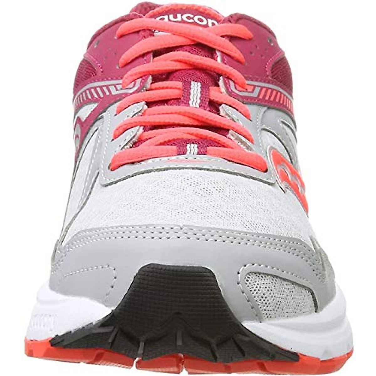 Saucony Women's Cohesion 10 Grey/Red Running Shoe 9 M US