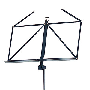 K&M - Konig & Meyer 10065.000.55 Heavy Duty Music Stand - Large Deep Desk - Sturdy Base - Adjustable Height - Compact - Professional Grade for Musicians - German Made - Black