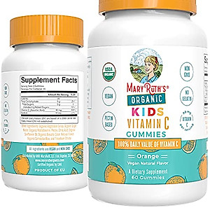 USDA Organic Vitamin C Gummies for Kids & Vegan Omega 3 Gummies for Kids Bundle by MaryRuth's | Immune Function & Overall Health | Omega 3 with Vitamin C, Vitamin E, Flaxseed Oil | Brain Health