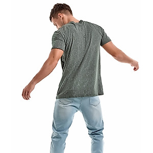 KLIEGOU Men's T-Shirts - Elasticity Cotton Crew Neck Tees 2166 Dark Grey XXL