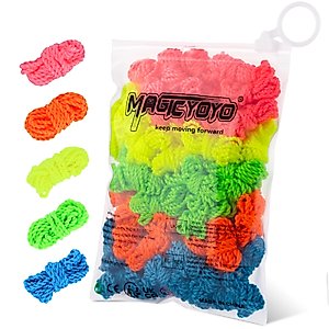 Professional Yoyo Strings Pack of 50, Soft 100% Polyester Yoyos String for Responsive and Unresponsive Yoyos , Blue, Green, Pink,Yellow, Orange Color