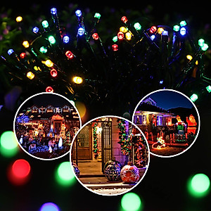 Qedertek Solar String Lights, 72ft 200 LED Fairy Lights, 8 Modes Ambiance Lighting for Outdoor, Patio, Lawn, Landscape, Garden, Home, Wedding (4 Pack, Multi-color)