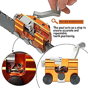 Chainsaw Chain Sharpening Jig - Chainsaw Sharpener Kit, Deluxe Chainsaw Sharpening, Suitable for All Kinds of Chain Saws and Electric Saws, for Lumberjack & Garden Worker（Golden）