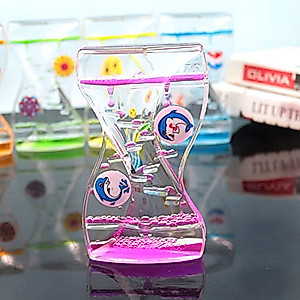 Liquid Timer,Moving Drip Oil Hourglass,Liquid Motion Bubbler Timer,Stress Relief Timer Toy, Time Management for Kitchen Daily Classroom Game Home Office,Orange