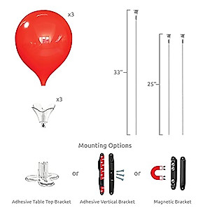 PermaShine - Reusable and Helium Free Balloon Bouquet - Permanent Plastic Indoor and Outdoor Balloons