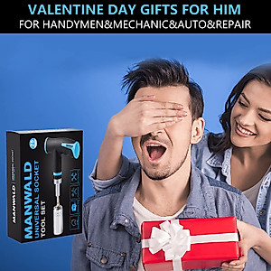 Ratcheting Screwdriver Wrench Set, Super Universal Socket Tools, Unique Gifts for Men Who Have Everything, Cool Gadgets Gifts for Craftsman, Carpenters, Electrician, Blue