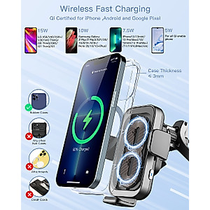 [Adjustable Dual Coils] Wireless Car Charger, ZeeHoo 15W Fast Charging Auto-Clamping Car Mount, Air Vent Phone Holder for iPhone 14 13 12 Pro Max Mini/Samsung Galaxy Z Flip 4 3 5G S21/LG/Pixel 6 Pro
