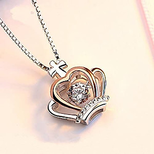 Daughter Gifts From Dad Father Daughter Necklace Birthday Graduation Christmas Jewelry For My Daughter with Message Card and Gift Box (Standard Box, Lion Crown)