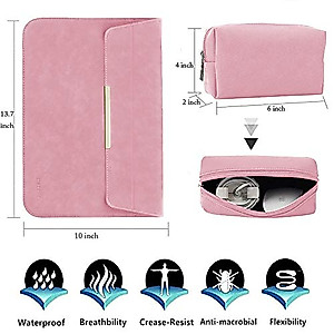 KALIDI 13.3-14 inch Laptop Stand Sleeve Case Faux Suede Leather for 13.3 13.5 13.6 14 inches MacBook Air Pro Retina 13"-14" Surface Pro with Pouch