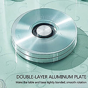 CIMOO Tempered Glass Lazy Susan Turntable Dining Table Transparent Round Turntable Tabletop Rotating Serving Tray-60cm/23.6in