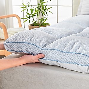 SOULOOOE King Mattress Topper, Cooling Pillow Top Mattress Pad Cover, 900G Down Alternative Overfilled Extra Thick Mattress Protector with 8-21 Inch Deep Pocket(78''x80'')