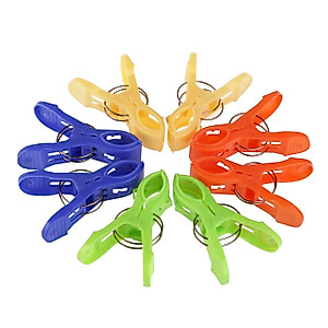 Zerodeko 48 Pcs Mini for Kids Clamp Tarp Clips Rope Clamp Bike Helmet Decorations Beach Tent Clothes Peg Clip Dress Guard Bike Cord Grip Tent Snaps Clothespin Camping
