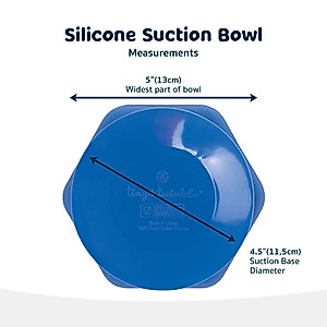 Tiny Twinkle Silicone Suction Bowl with Lid for Baby and Toddler - 100% Silicone - BPA Free - Microwave Safe - Suction Bowls For Baby, Snack Containers For Toddlers (Indigo)