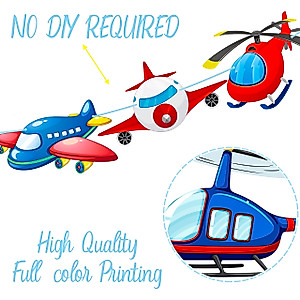 Airplane Party Banner Airplane Birthday Party Banners 3Pcs Aviation Party Cutout Banners Helicopter Hanging Decorations for Plane Theme Baby Shower Supplies