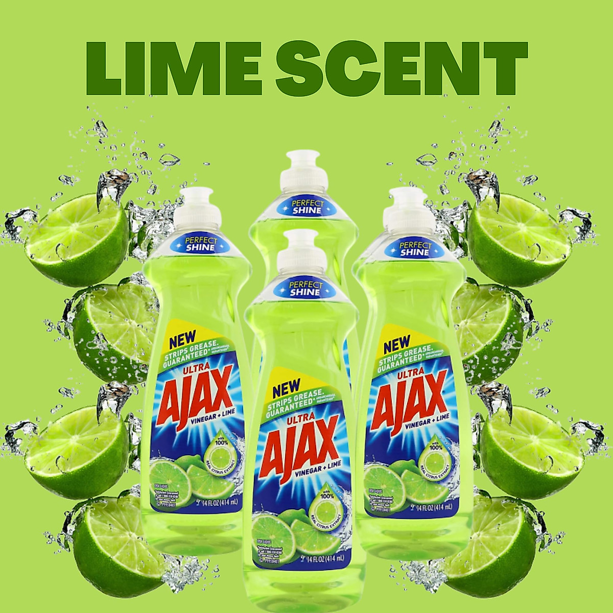 Ajax Dish Soap - Ajax Dishwashing Liquid Super Degreaser 14 FL OZ (Lemon, Orange, Lime) (Variety Pack of 3) 1 of Each - Includes Clean is Better Card