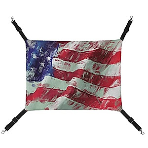 Flag Abstract Painting Pet Hammock Bed Guinea Pig Cage Hammock Small Animal Hanging Bed for Ferret, Chinchilla, Puppy and Other Small Animals