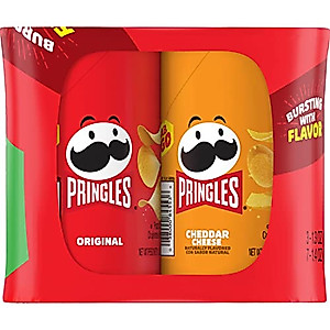 Pringles Potato Crisps Chips, Lunch Snacks, Office and Kids Snacks, Grab N' Go Snack Pack, Variety Pack, 13.7oz Tray (10 Cans)