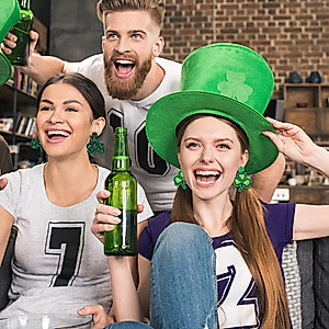 3Pairs St Patrick's Day Earrings Handmade Beaded Earrings for Women Irish Shamrock Leaf Dangle Earrings Easter Holiday Earrings Good Lucky Holiday Jewelry Gifts (3Pairs)