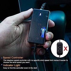 SEAMETAL Car Fan for Back Seat, Car Seat Fan Cigarette Lighter, Fan for Car 12V Headrest Black 4inches (Clip+Hook)