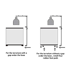 REPTI ZOO Reptile Dual Lamp Stand Lamp Hanger Holder Adjustable Metal Lamp Support for Reptile Glass Terrarium Heating Light