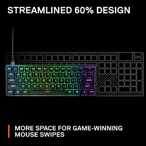 SteelSeries New Apex 9 Mini – HotSwap Optical Mini Keyboard – 60% Compact Design – Optical Switches – RGB Customization – Aluminum Alloy Frame – Double Shot PBT Keycap