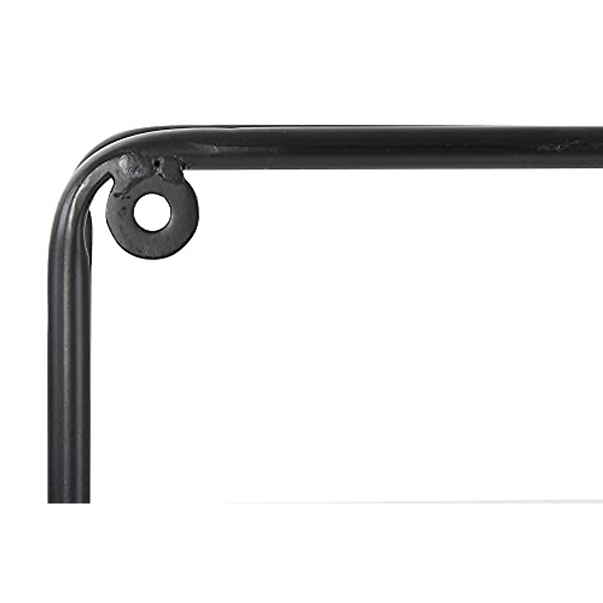 Creative Co-Op 32 Inch Metal & Wood Hooks Wall Shelf, Black