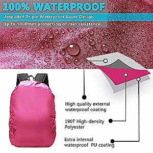 Frelaxy Waterproof Backpack Rain Cover, Upgraded Triple Waterproofing, Antislip Cross Buckle Strap (Fuchsia, L (for 35L-50L Backpack))