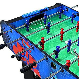 Hathaway Gladiator 48" Folding Foosball Table, Arcade Table Soccer for Game Rooms, Includes Foosballs, Blue/Black