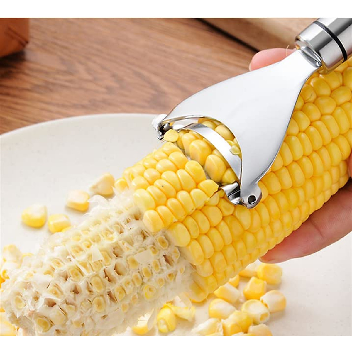 2PCS Corn Planer Cutter Thresher Peeler, Corn Thresher Cob Stripper Tool ,Premium Stainless Steel Corn Thresher Cob Remover tool with Ergonomic Handle